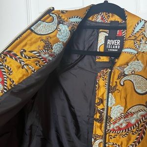 River Island | Jackets & Coats | Nwt Oversized Jacquard Bomber Jacket ...